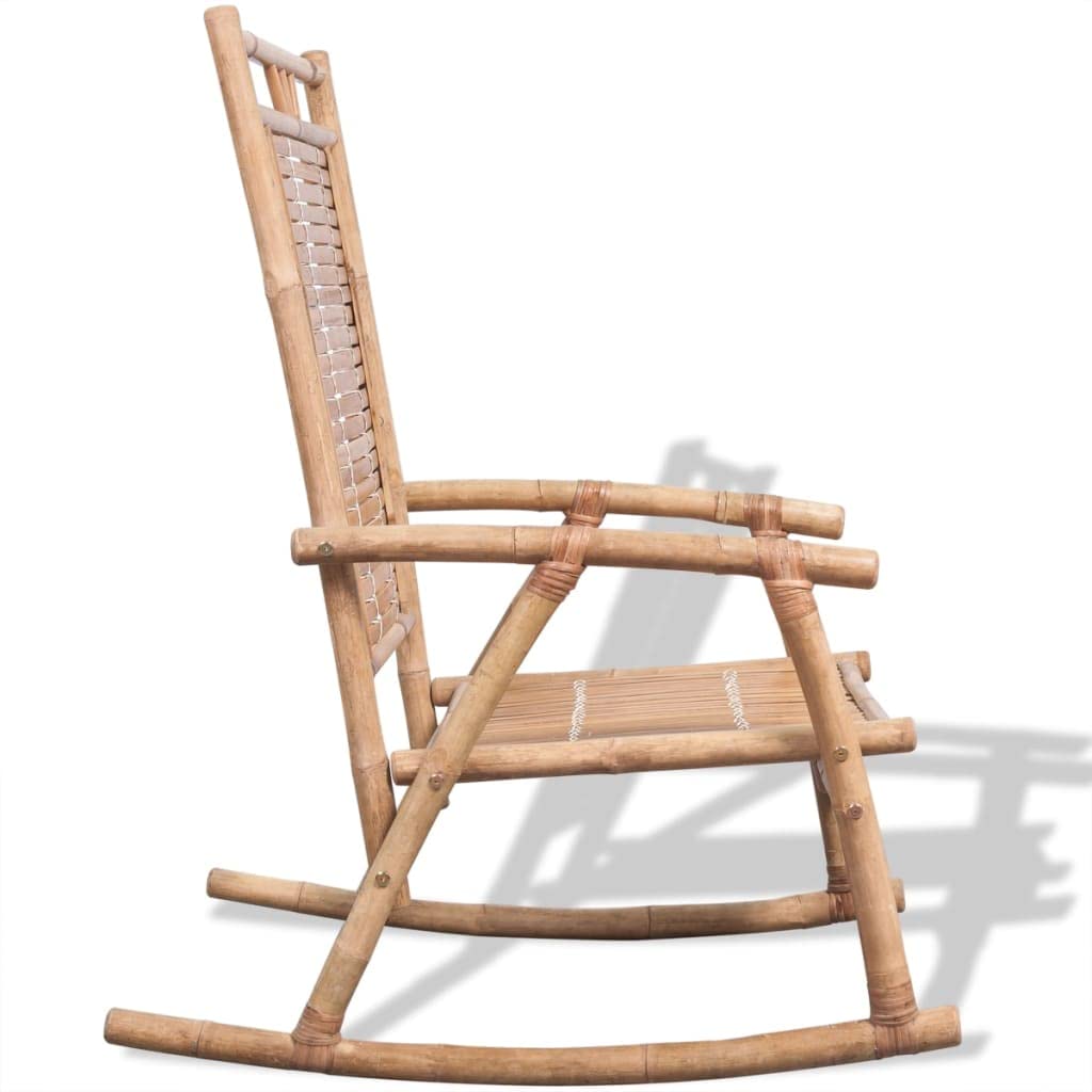 vidaXL Rocking Chair Bamboo Outdoor Patio Garden Porch Deck Seat Armchair