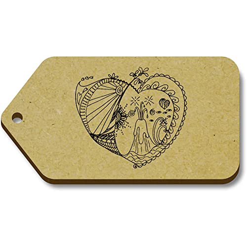 Azeeda 10 x 'Decorated Heart' 66mm x 34mm Gift Tags (TG00110948)