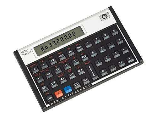 HP 12CPT Financial Calculator, 5-1/10-Inch x3-1/10-Inch x3/5, Platinum