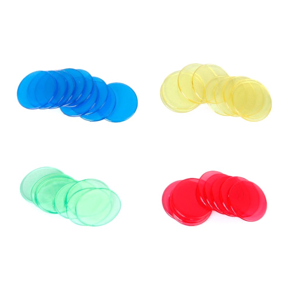 STOBOK Bingo Transparent Counters Bingo Counting Chips Markers Bingo Supplies Size 40Pcs (Light Green)