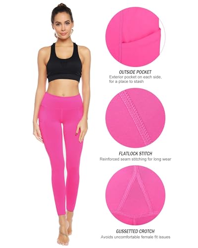 Auu High Waisted Leggings with Pockets Workout Leggings for Women Stretch Yoga Pants Buttery Soft