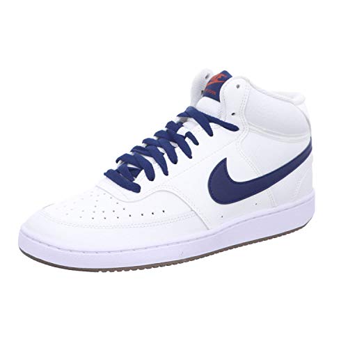 Nike Men's Court Vision Mid Sneaker, Black/White, 12 Regular US