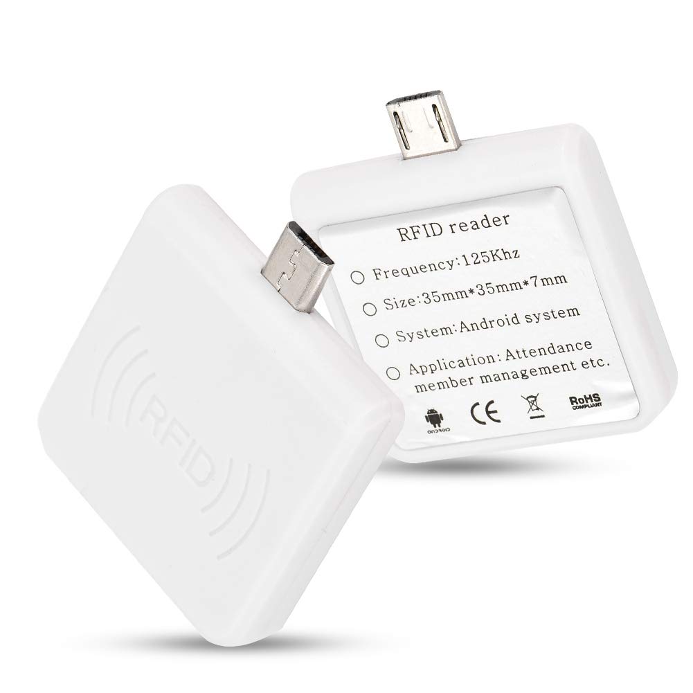Portable Contactless Smart Card Reader, High Frequency RFID ID Mobile Phone Card Reader with USB Male Interface, 0.2s Fast Card Reading, IC/ID Dual Version, Support PC Phone Tablet (White)