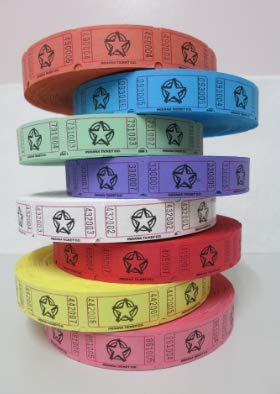 Raffle Tickets - Star Single Roll - Roll of 2000 Star Raffle Tickets (White)