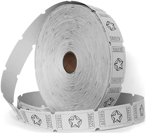 Raffle Tickets - Star Single Roll - Roll of 2000 Star Raffle Tickets (White)
