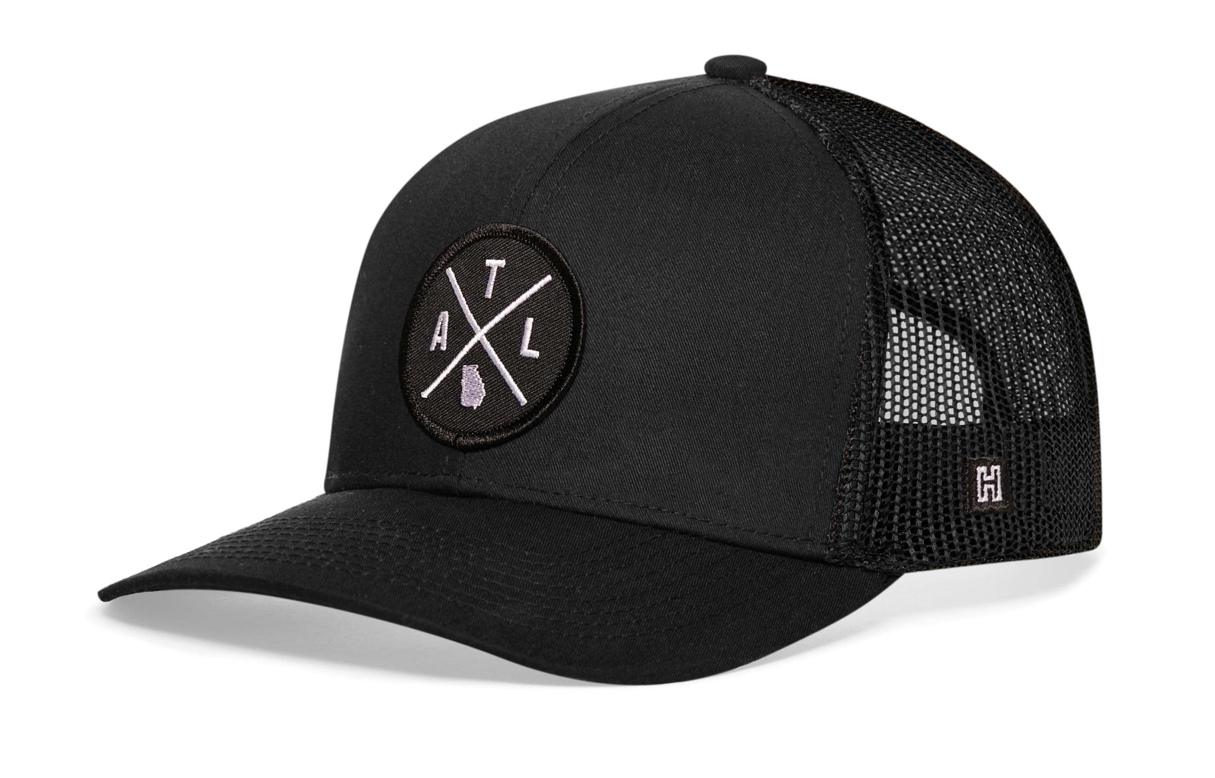 HAKA Atlanta Hat – ATL Trucker Hat for Men & Women, Adjustable Baseball Cap, Mesh Snapback, Outdoor Golf Hat - Black