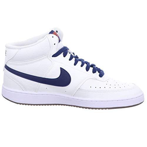 Nike Men's Court Vision Mid Sneaker, Black/White, 12 Regular US