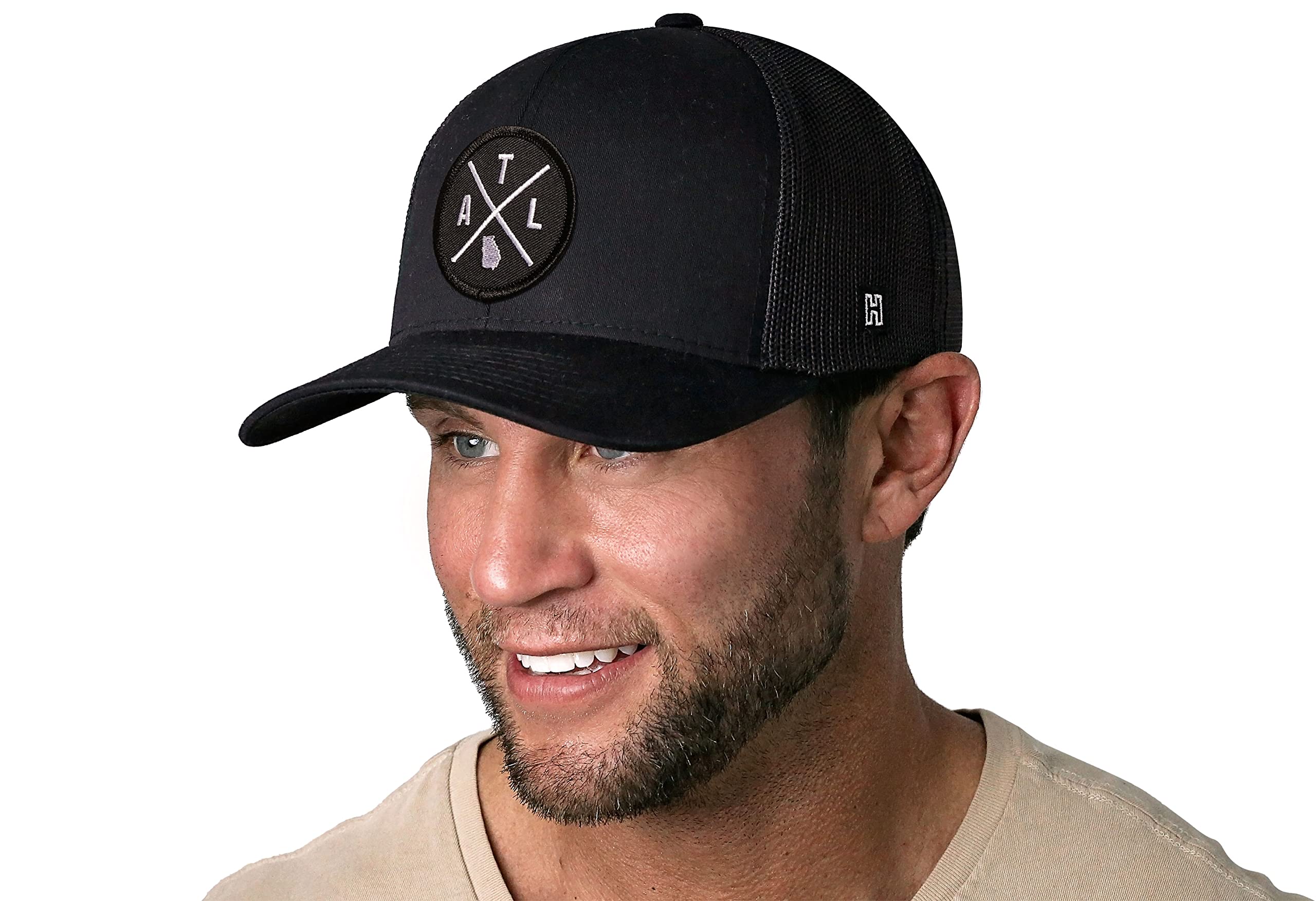 HAKA Atlanta Hat – ATL Trucker Hat for Men & Women, Adjustable Baseball Cap, Mesh Snapback, Outdoor Golf Hat - Black