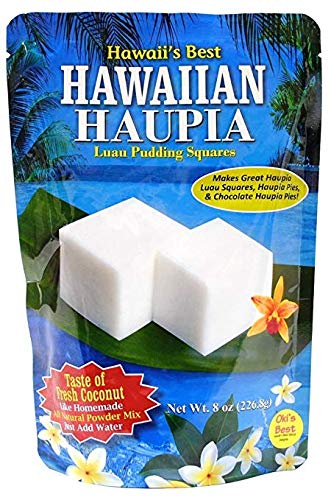 Hawaii's Best Hawaiian Haupia 2 Pack - Hawaii's Best Luau Pudding Squares 8 oz (16 oz total) - Luau Pudding Squares for Haupia Pudding, Haupia Pies and Cakes