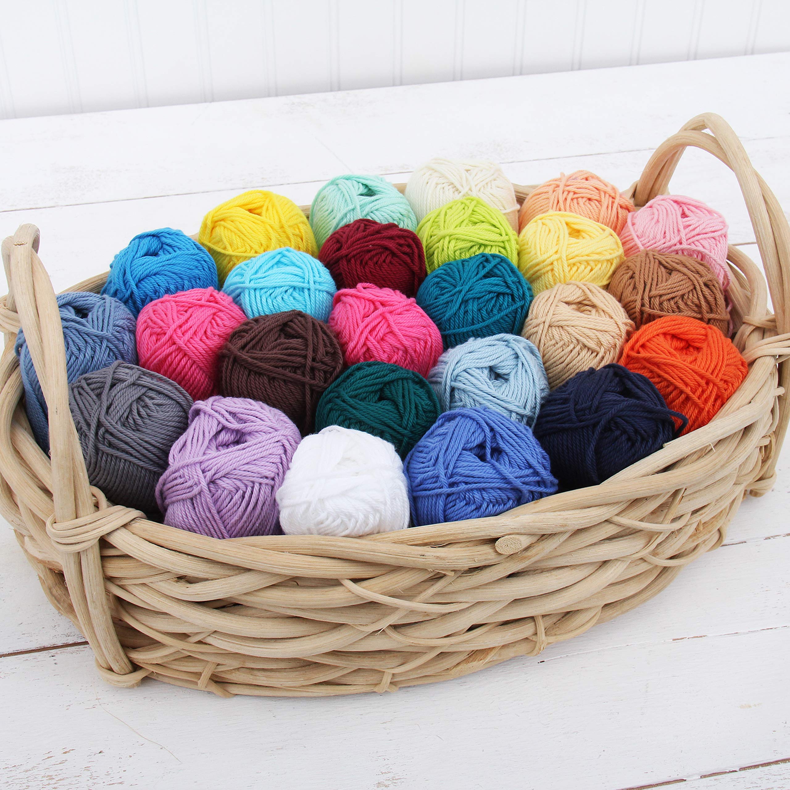 Threadart 100% Pure Cotton Crochet Yarn | 50 gram Skeins | Worsted Medium #4 Yarn | 85 yds per Skein | 30 Colors Available | Lt. Blue #3541