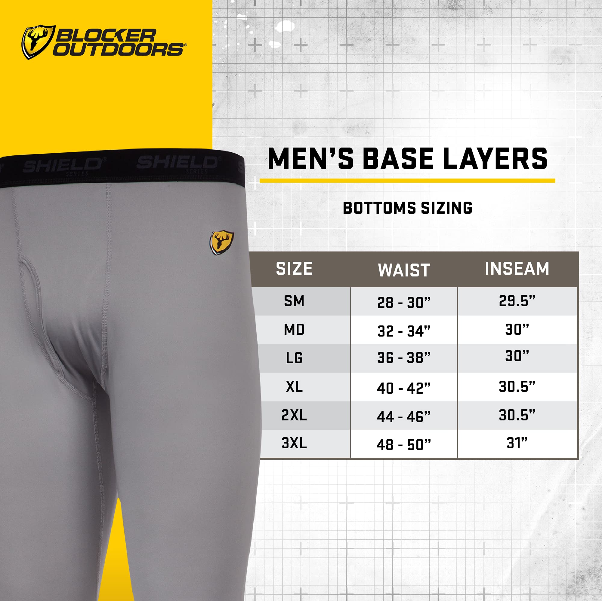 Scent Blocker Shield Series Koretec Tech Weight Pants for Men, Base Layers for Men - Light Grey (Large)