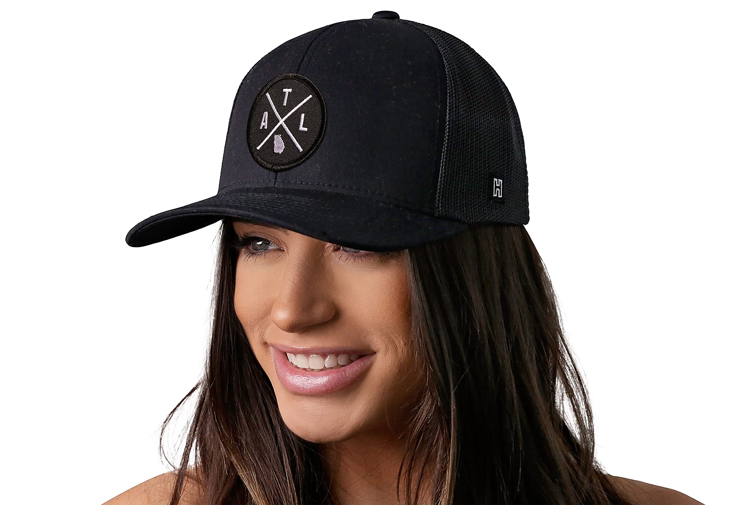 HAKA Atlanta Hat – ATL Trucker Hat for Men & Women, Adjustable Baseball Cap, Mesh Snapback, Outdoor Golf Hat - Black