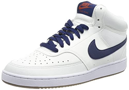 Nike Men's Court Vision Mid Sneaker, Black/White, 12 Regular US