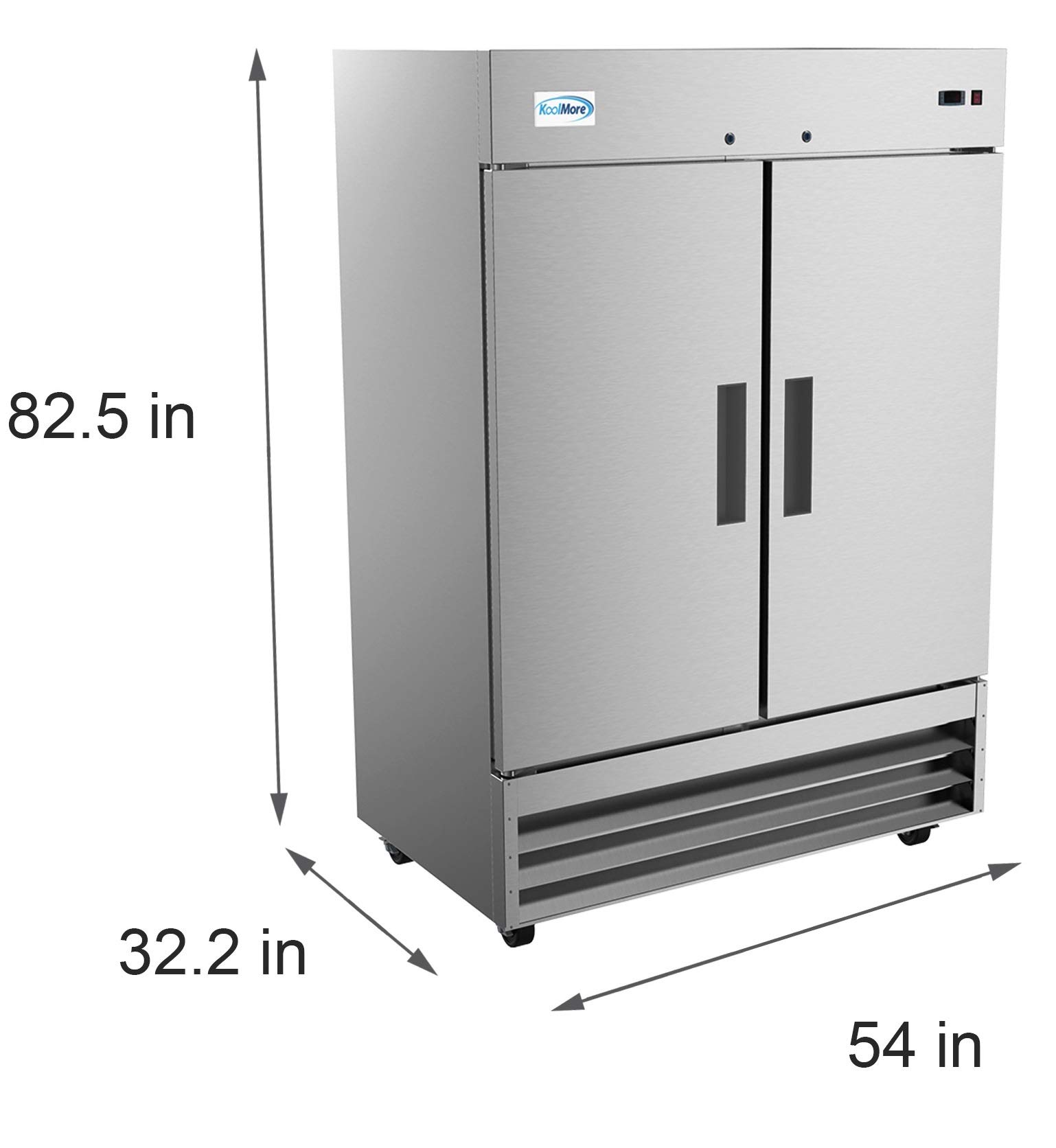 KoolMore - RIF-2D--SS 54" 2 Door Stainless Steel Upright Commercial Reach-in Freezer - 47 cu. ft (RIF-2D-SS)