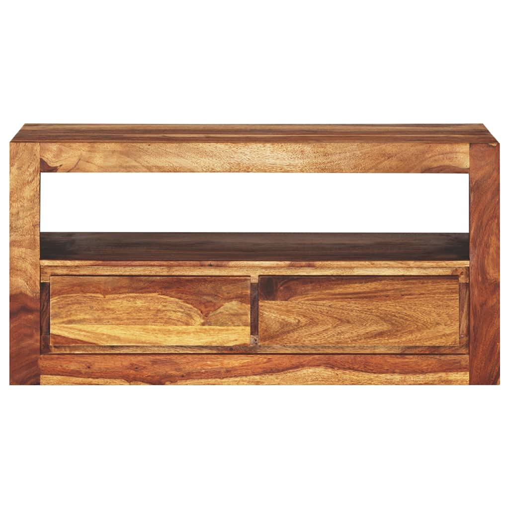 vidaXL Sheesham Solid Wood TV Stand - Robust and Durable Television Cabinet, Ideal for Media Storage, Beautifully Polished, Painted and Lacquered - Measures 31.5"x11.8"x15.7"