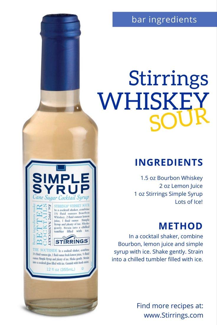 Stirrings Blood Orange Cocktail Bitters and Pure Cane Simple Syrup Cocktail Mixer 12 ounce bottle ( Variety Pack)