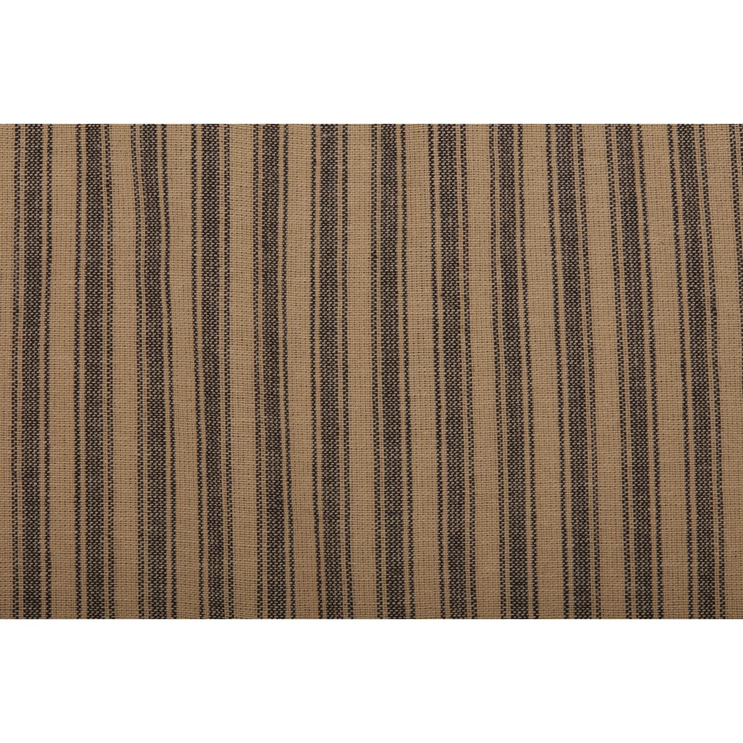 VHC Brands Farmhouse Star Ticking Striped Cotton Primitive Split Corners Gathered Queen Bed Skirt, Charcoal Black
