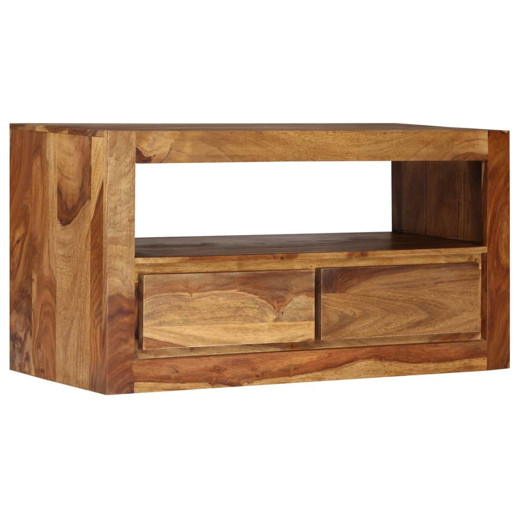 vidaXL Sheesham Solid Wood TV Stand - Robust and Durable Television Cabinet, Ideal for Media Storage, Beautifully Polished, Painted and Lacquered - Measures 31.5"x11.8"x15.7"