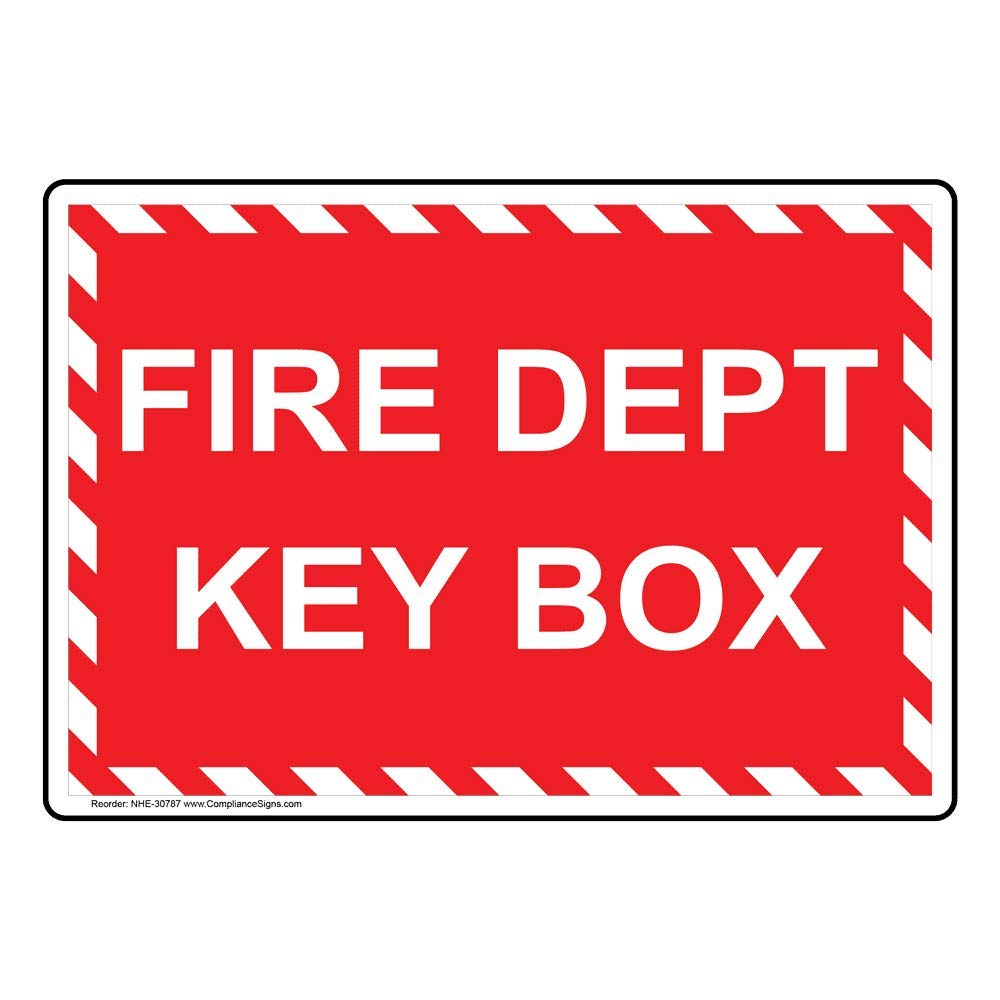 ComplianceSigns.com Fire Dept Key Box Safety Sign, 10x7 inch Plastic for Fire Safety/Equipment