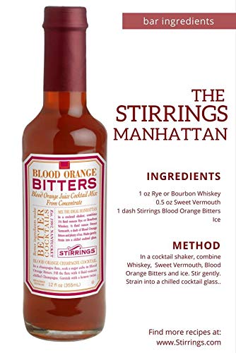 Stirrings Blood Orange Cocktail Bitters and Pure Cane Simple Syrup Cocktail Mixer 12 ounce bottle ( Variety Pack)