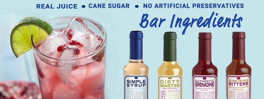Stirrings Blood Orange Cocktail Bitters and Pure Cane Simple Syrup Cocktail Mixer 12 ounce bottle ( Variety Pack)