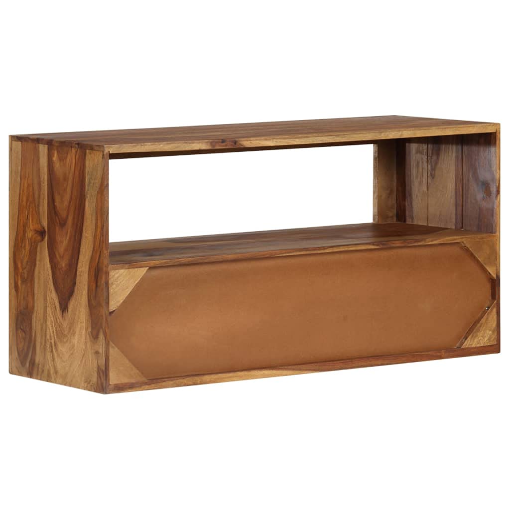 vidaXL Sheesham Solid Wood TV Stand - Robust and Durable Television Cabinet, Ideal for Media Storage, Beautifully Polished, Painted and Lacquered - Measures 31.5"x11.8"x15.7"