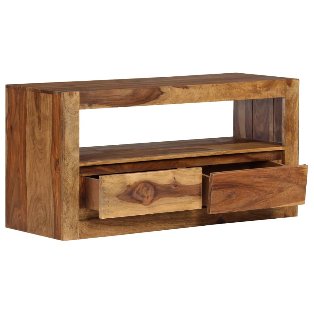 vidaXL Sheesham Solid Wood TV Stand - Robust and Durable Television Cabinet, Ideal for Media Storage, Beautifully Polished, Painted and Lacquered - Measures 31.5"x11.8"x15.7"