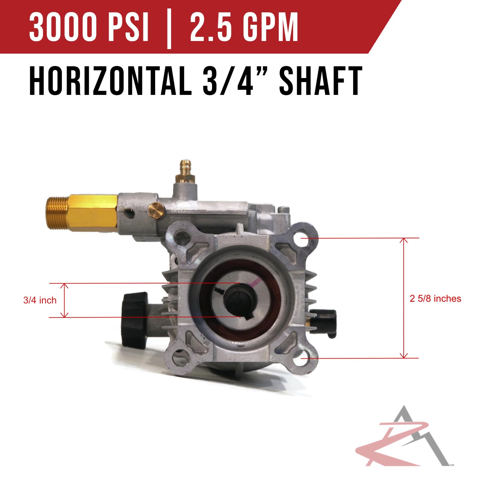 The ROP Shop | 3/4" Shaft 3000PSI PRESSURE WASHER PUMP for Briggs & Stratton 198347GS, 194003GS