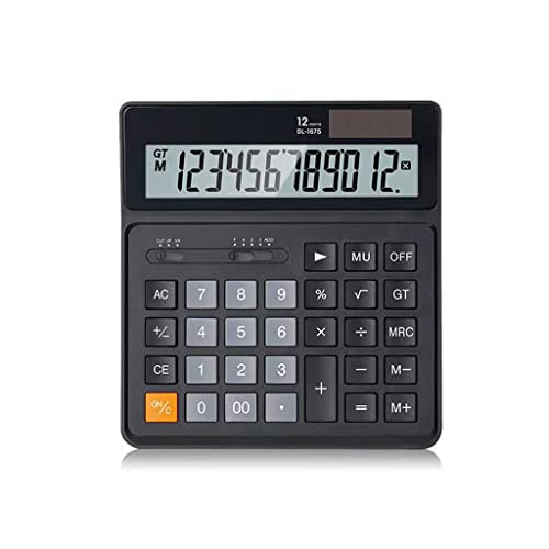 Desktop Calculator Financial Accounting Office Solar Calculator 12-Digit Large Screen Dual Power Portable Calculator (Color : White, Size : Large)