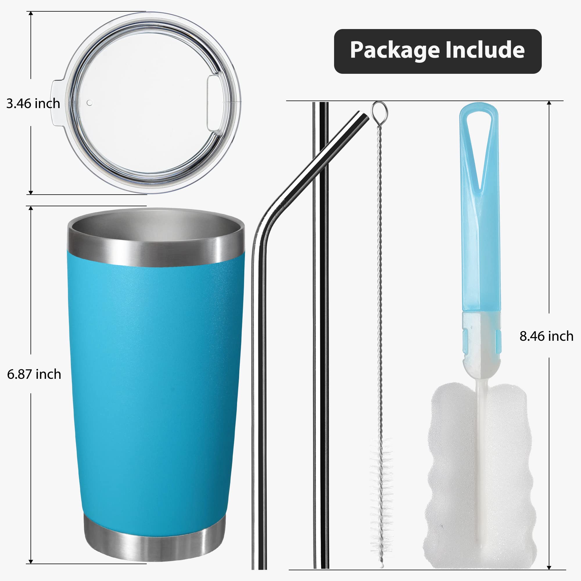 MUCHENGHY 20oz Stainless Steel Tumbler with Lid and Straw, Double Wall Vacuum Insulated Travel Coffee Mug, Powder Coated Thermal Cup for Cold & Hot Drinks