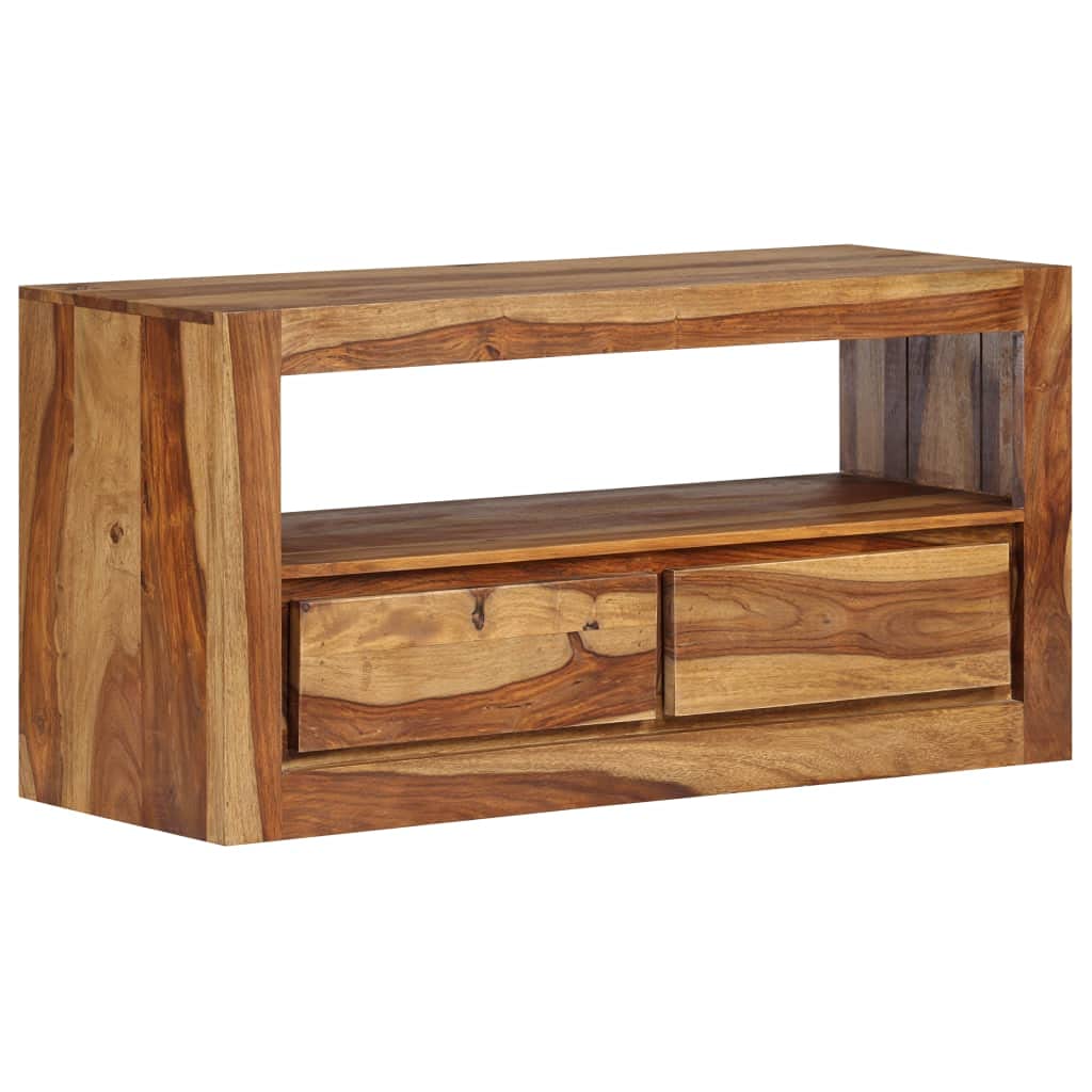 vidaXL Sheesham Solid Wood TV Stand - Robust and Durable Television Cabinet, Ideal for Media Storage, Beautifully Polished, Painted and Lacquered - Measures 31.5"x11.8"x15.7"