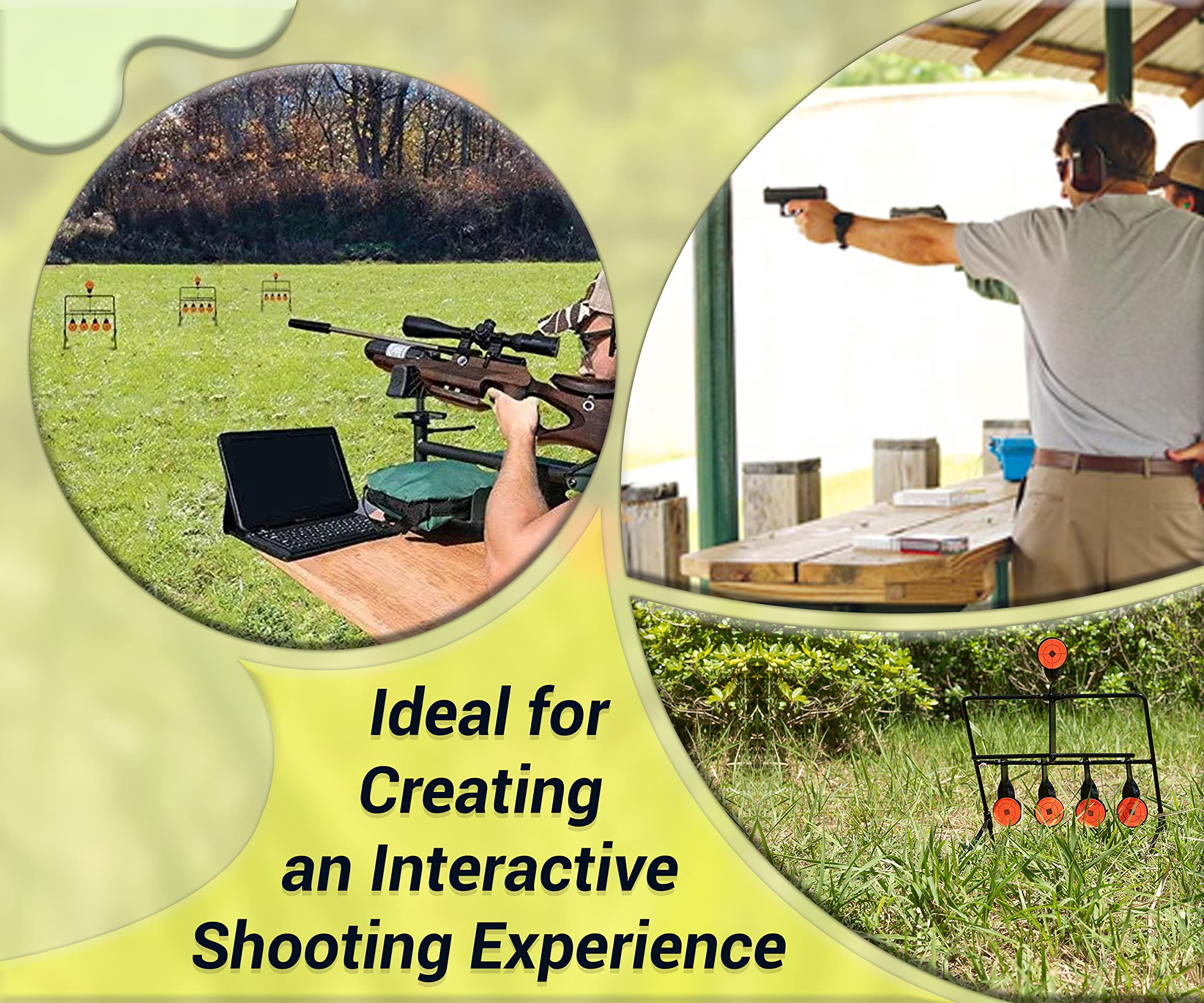 ARSUK Self Resetting Air Rifle Airgun Target for Precision Shooting Practice, Airsoft BB Guns Target Heavy-Duty Metal Frame to Withstand Repeated Shots, Suitable for calibers .177 & .22 Pellets