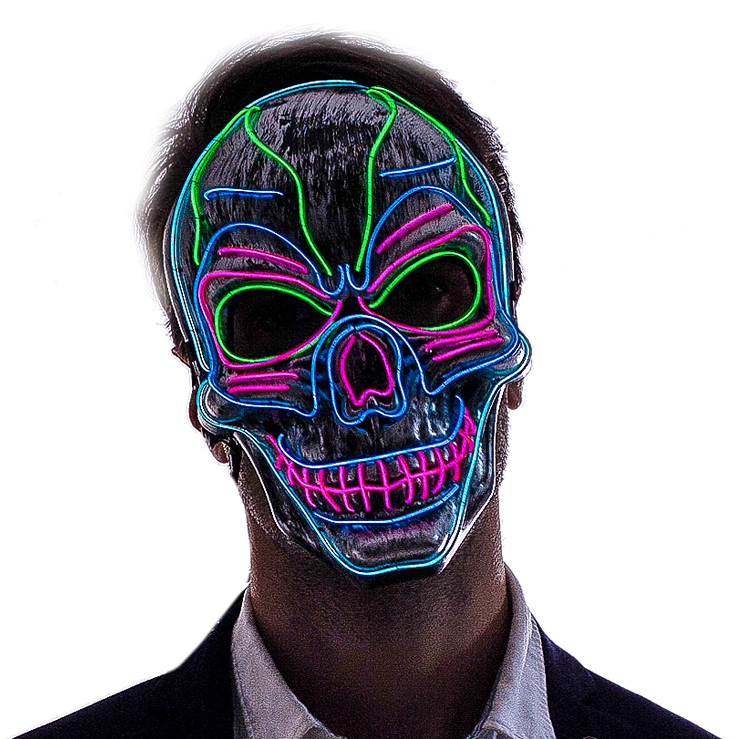 JOYIN Halloween LED Purge Scary Mask Light Up LED Mask Cool Costume Accessories (Skull)