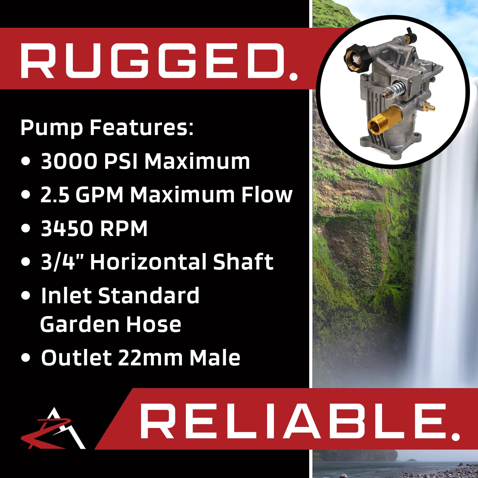 The ROP Shop | 3/4" Shaft 3000PSI PRESSURE WASHER PUMP for Briggs & Stratton 198347GS, 194003GS