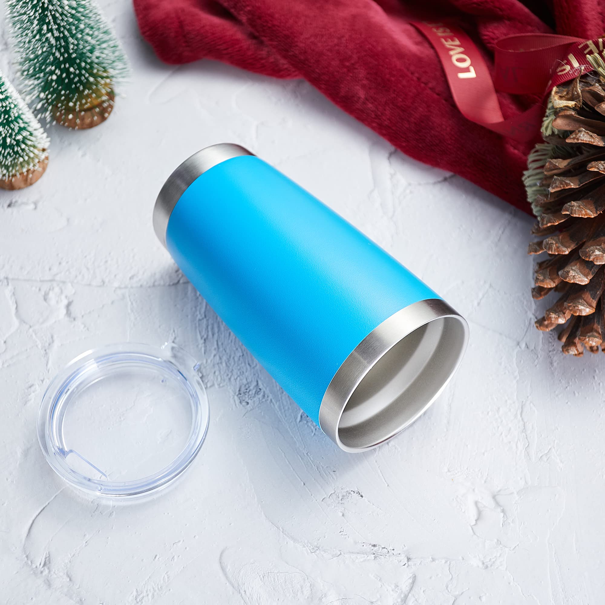 MUCHENGHY 20oz Stainless Steel Tumbler with Lid and Straw, Double Wall Vacuum Insulated Travel Coffee Mug, Powder Coated Thermal Cup for Cold & Hot Drinks