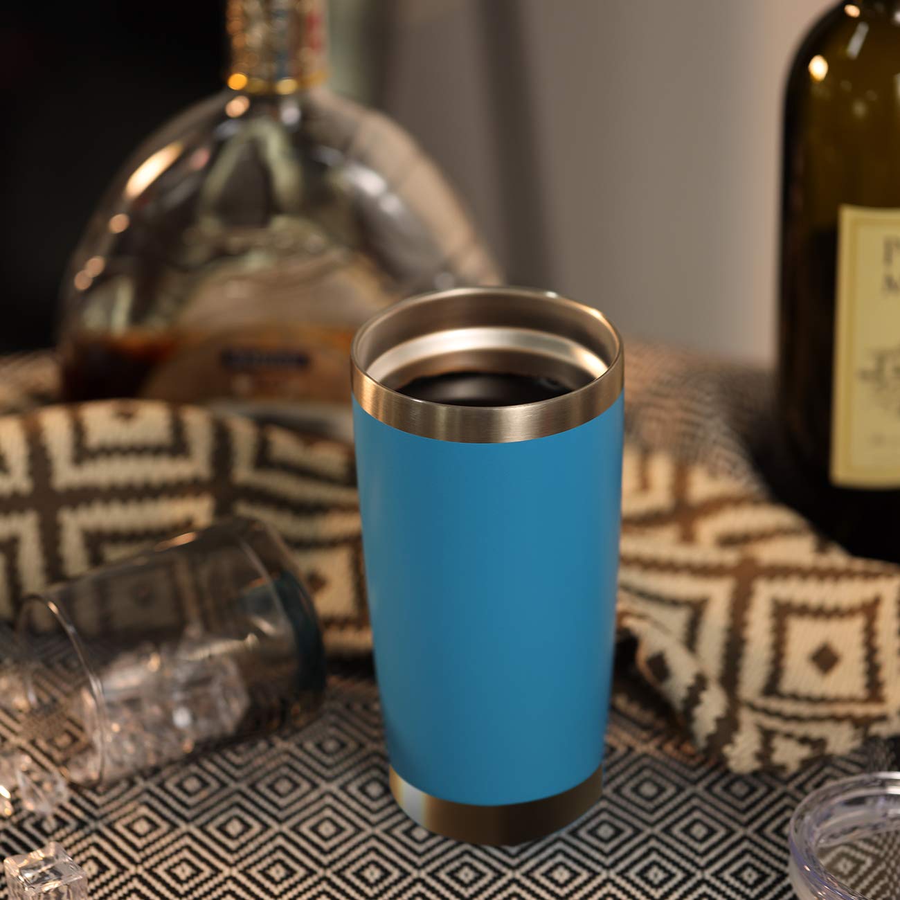 MUCHENGHY 20oz Stainless Steel Tumbler with Lid and Straw, Double Wall Vacuum Insulated Travel Coffee Mug, Powder Coated Thermal Cup for Cold & Hot Drinks