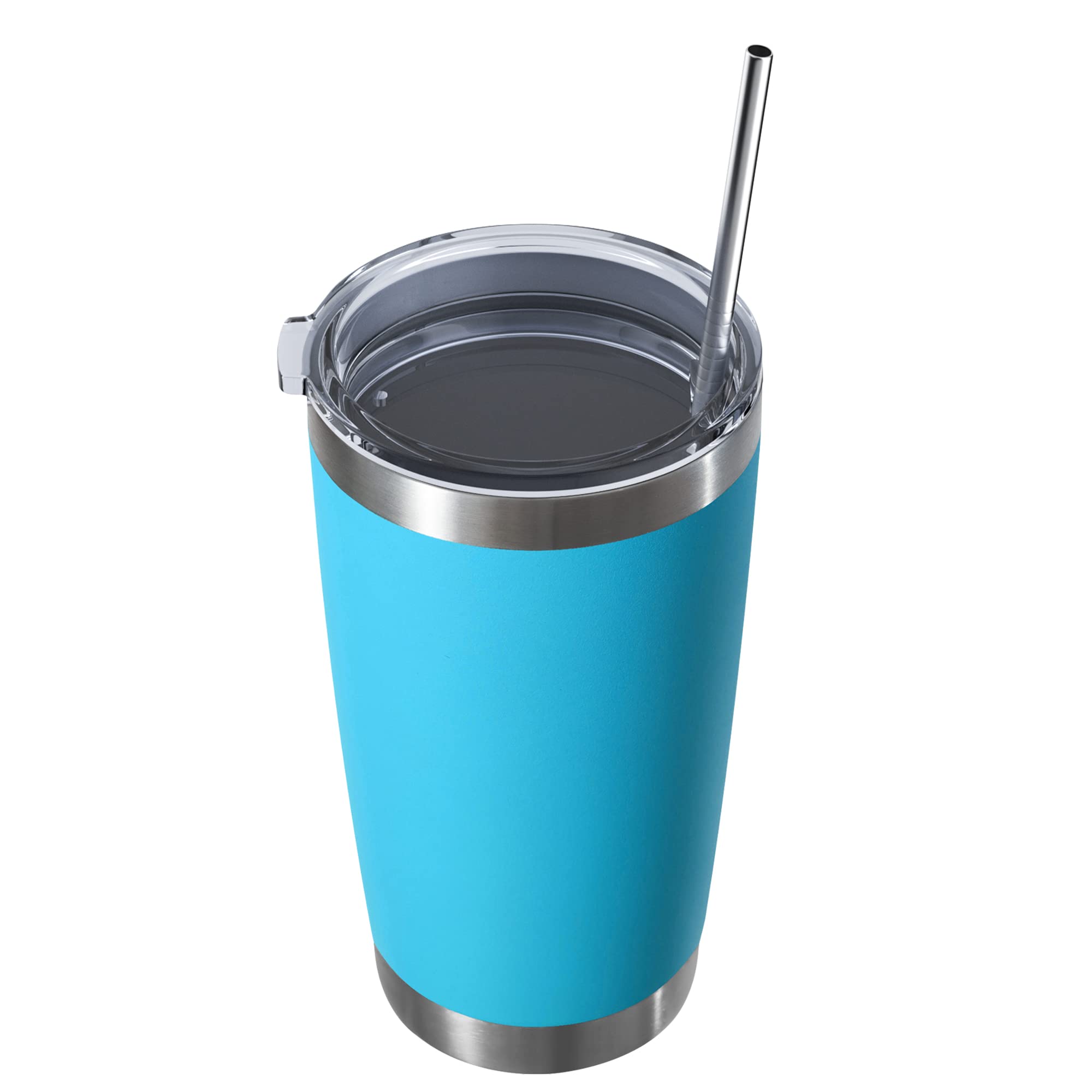 MUCHENGHY 20oz Stainless Steel Tumbler with Lid and Straw, Double Wall Vacuum Insulated Travel Coffee Mug, Powder Coated Thermal Cup for Cold & Hot Drinks