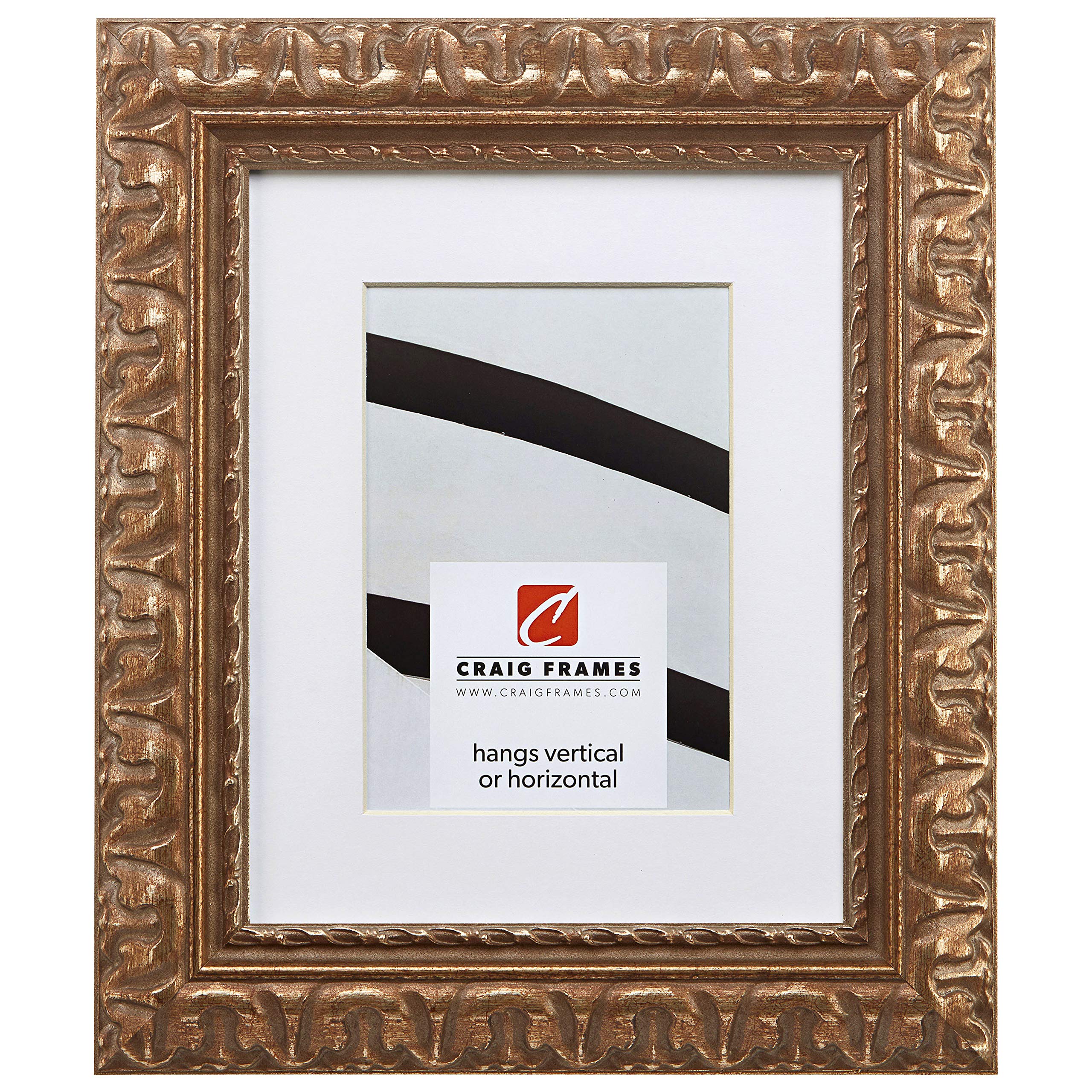 Craig Frames Bravado Ornate, 16 x 20 Inch Antique Bronze Picture Frame Matted to Display a 11 x 14 Inch Photo