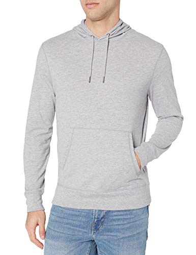 Amazon Essentials Men's Lightweight Jersey Pullover Hoodie, Medium Grey Heather, Medium