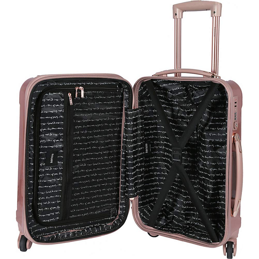 kensie Women's Alma Luggage Set, Black, 20-Inch Carry-On
