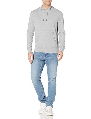 Amazon Essentials Men's Lightweight Jersey Pullover Hoodie, Medium Grey Heather, Medium