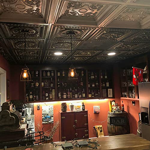 From Plain To Beautiful In Hours DCT03 British Sterling PVC 2' x 2' Lay-in Ceiling Tile, Pack of 25, Aged Copper, 25 Piece