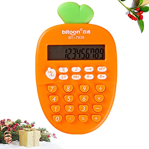 DOITOOL Carrot Shape Electronic Calculator Portable 12- Digit Calculator Office Stationery for Deli Financial Office (Orange) Practical Tool