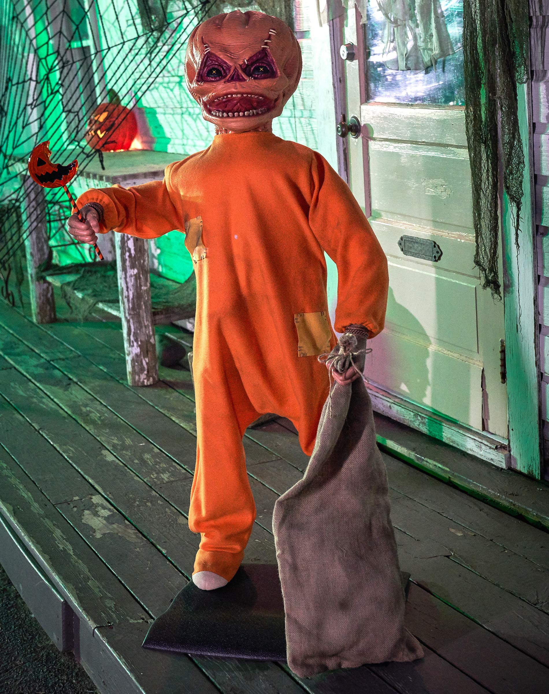 Spirit Halloween Trick r’ Treat Sam Animatronic | Officially Licensed | 4.3 Feet | Halloween Décor | Horror Décor | Moving Prop