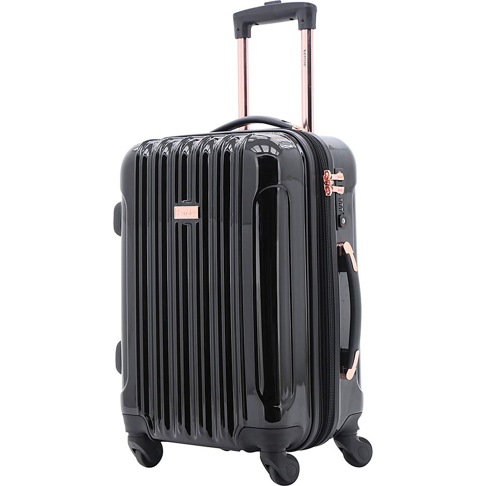 kensie Women's Alma Luggage Set, Black, 20-Inch Carry-On
