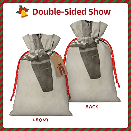 World War 2 Aircraft Airplanechristmas Drawstring Gift Bag, Linen Drawstring Gift Bag, Reusable Drawstring Gift Bag, Used For Christmas, Birthday, Wedding Supplies