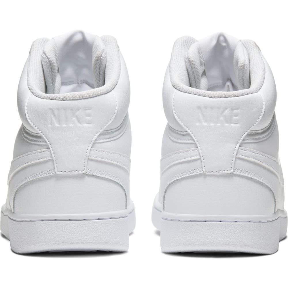 Nike Men's Court Vision Mid Sneaker, White/White-White, 10