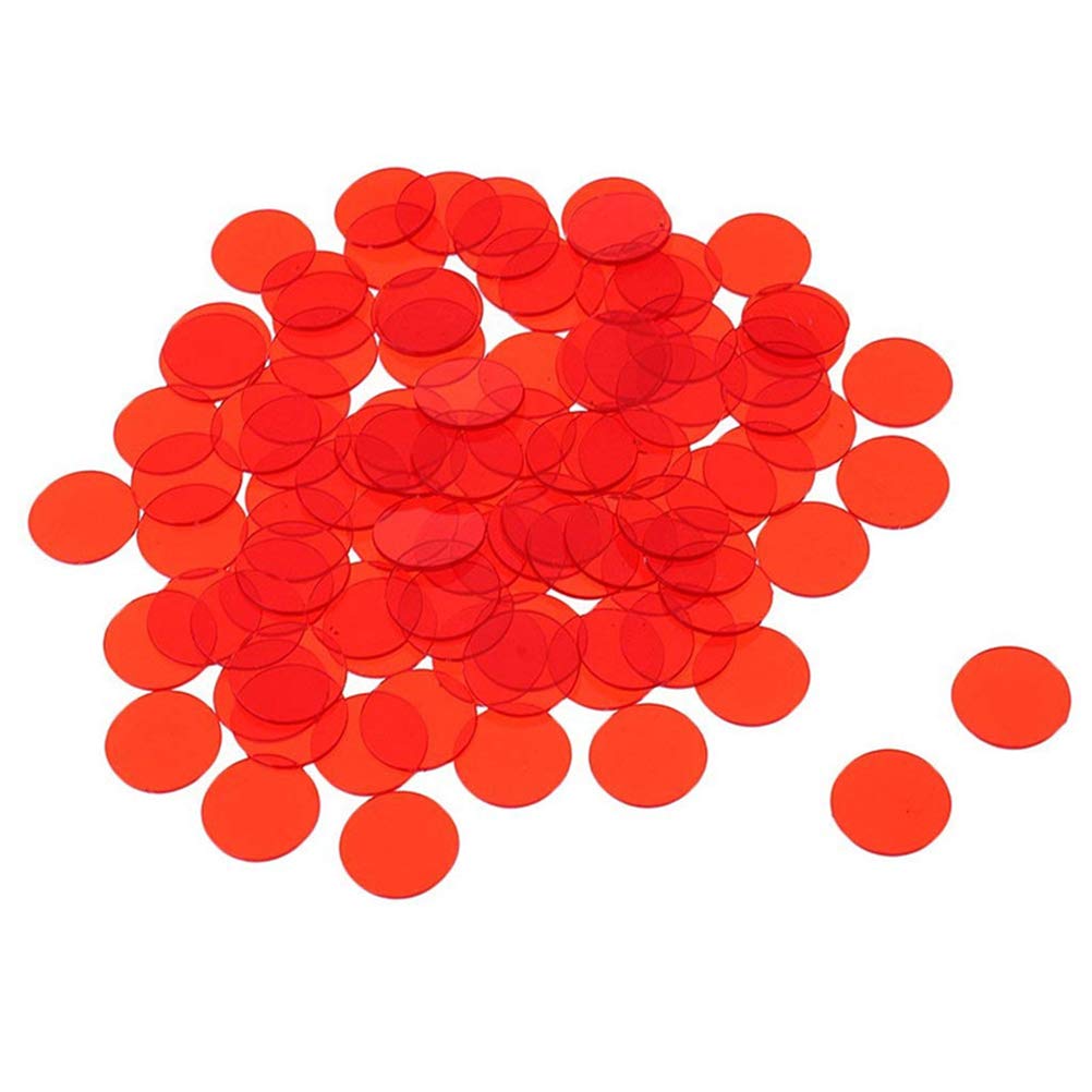 Toyvian Colorful Transparent Counters Bingo Counting Bingo Chips Plastic Markers Bingo Game Cards for Kids 120 Pieces