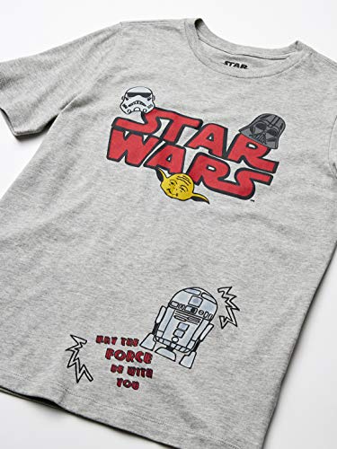 Amazon Brand - Spotted Zebra Boys' Disney Star Wars Marvel Short-Sleeve T-Shirts, 4-Pack Star Wars Beep Beep, Large