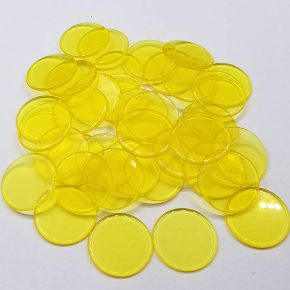 Toyvian Colorful Transparent Counters Bingo Counting Bingo Chips Plastic Markers Bingo Game Cards for Kids 120 Pieces